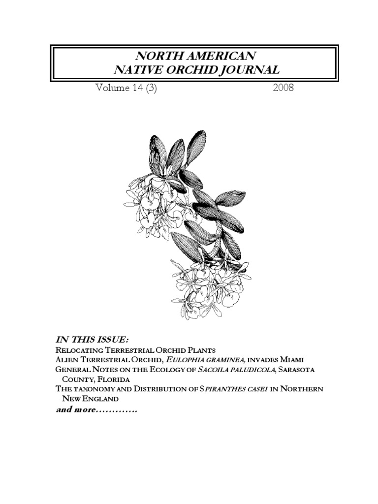 September 2008 North American Native Orchid Journal | PDF | Orchidaceae ...