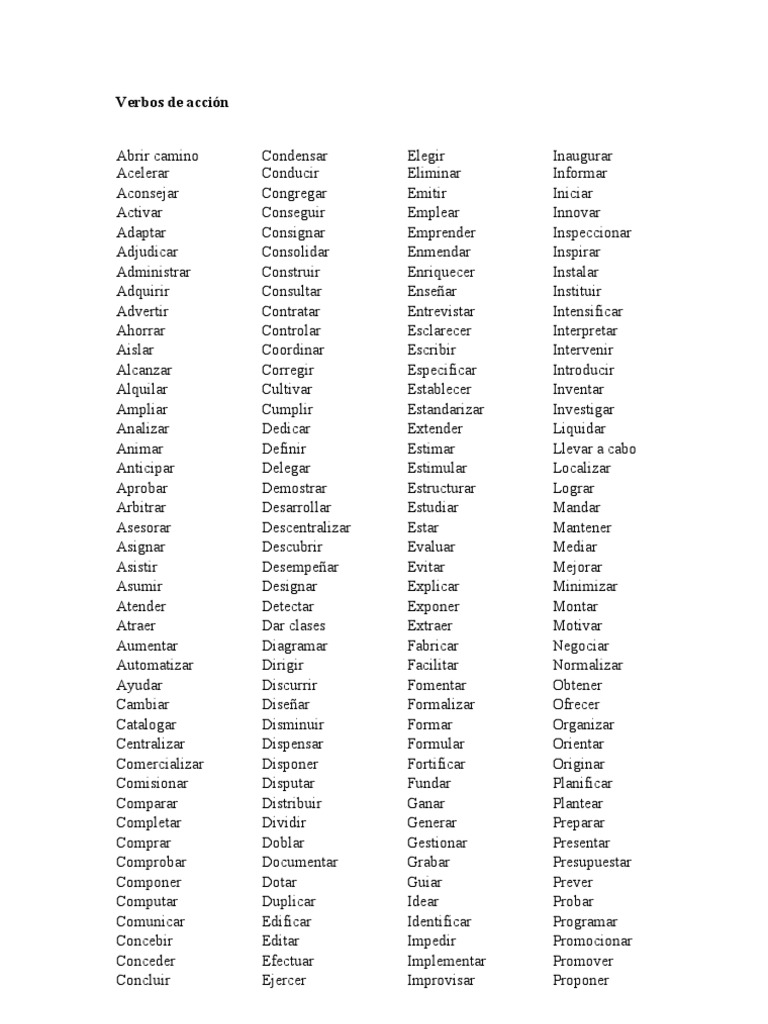 Verbos de Accion | PDF | Business
