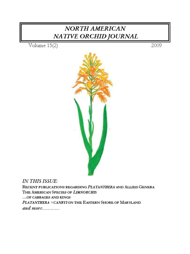June 2009 North American Native Orchid Journal | PDF | Genus | Species