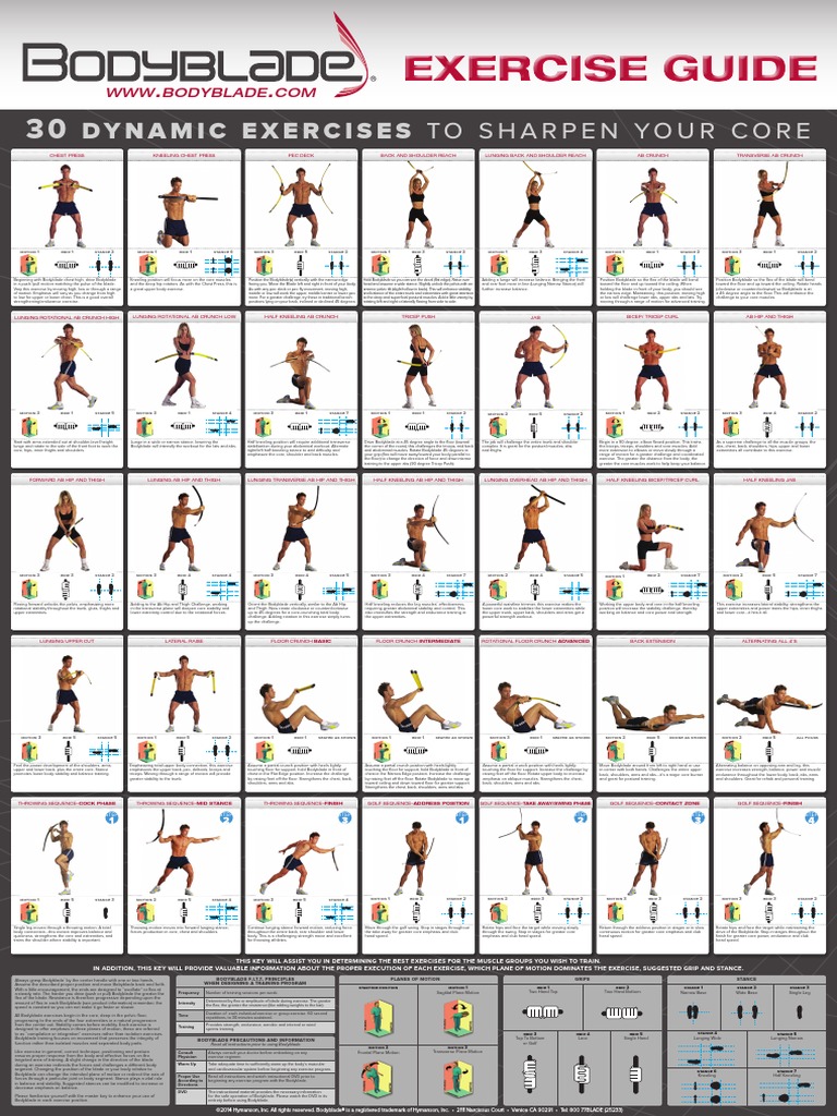 Bodyblade Exercise Guide Wallchart | PDF | Shoulder | Pelvis