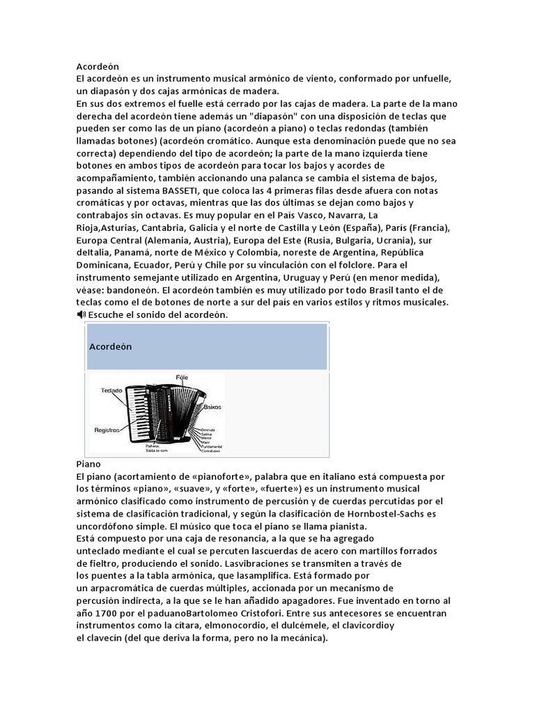Acordeón | PDF | Acordeón | Piano