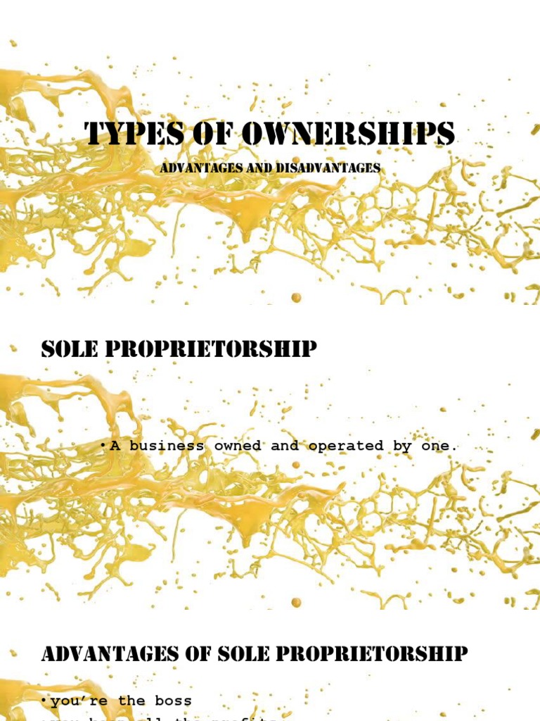 Types of Ownerships: Advantages and Disadvantages | PDF | Partnership ...