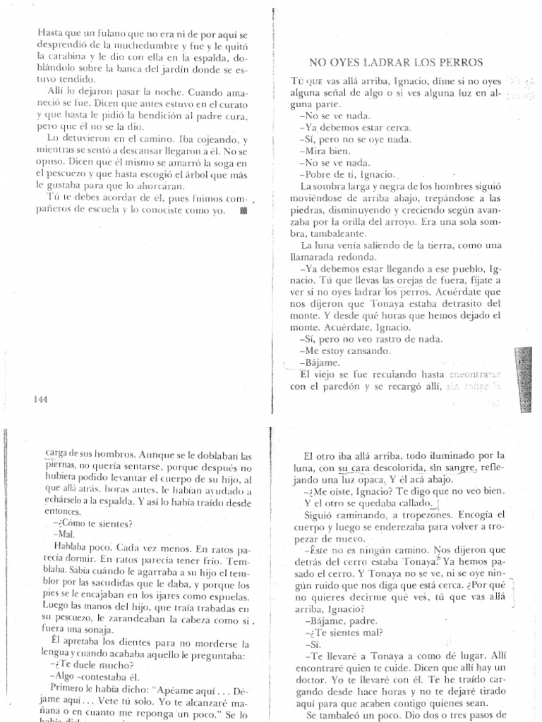 "No Oyes Ladrar A Los Perros" - Rulfo | PDF