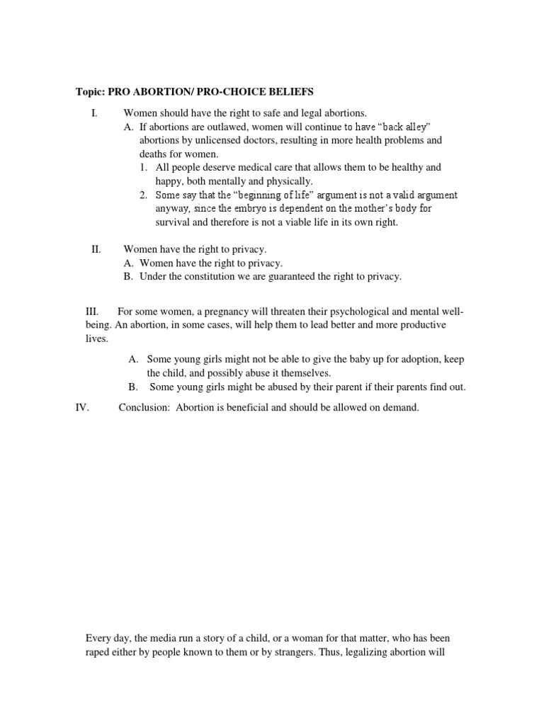 Sentence Outline ABORTION | PDF | Abortion | Pregnancy