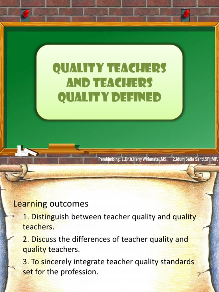 Defining Teacher Quality Standards | PDF | Teachers | Learning