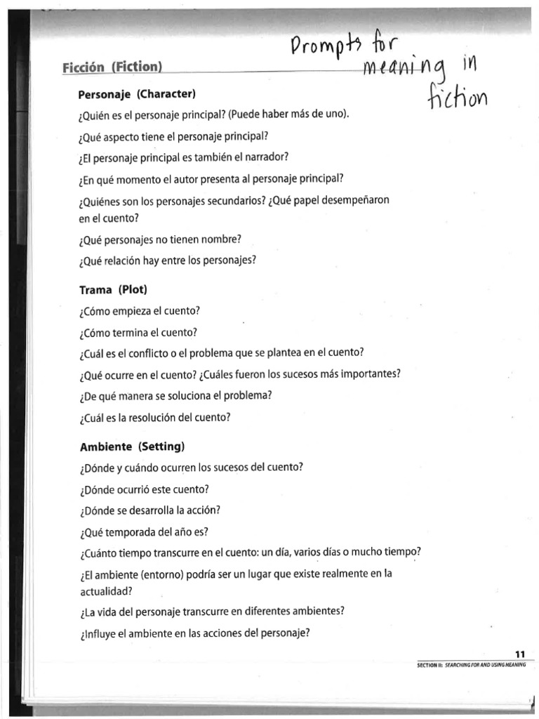 Fountas and Pinnell Guided Reading Prompts Spanish | PDF