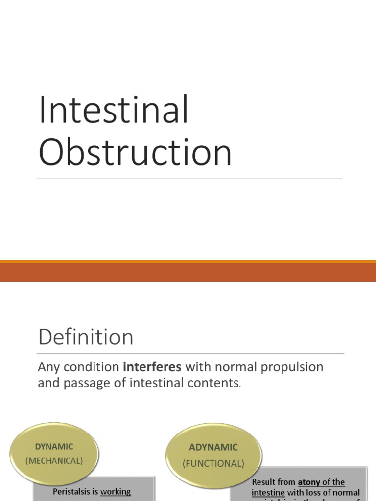 Intestine Obstruction | PDF | Gastroenterology | Digestive Diseases