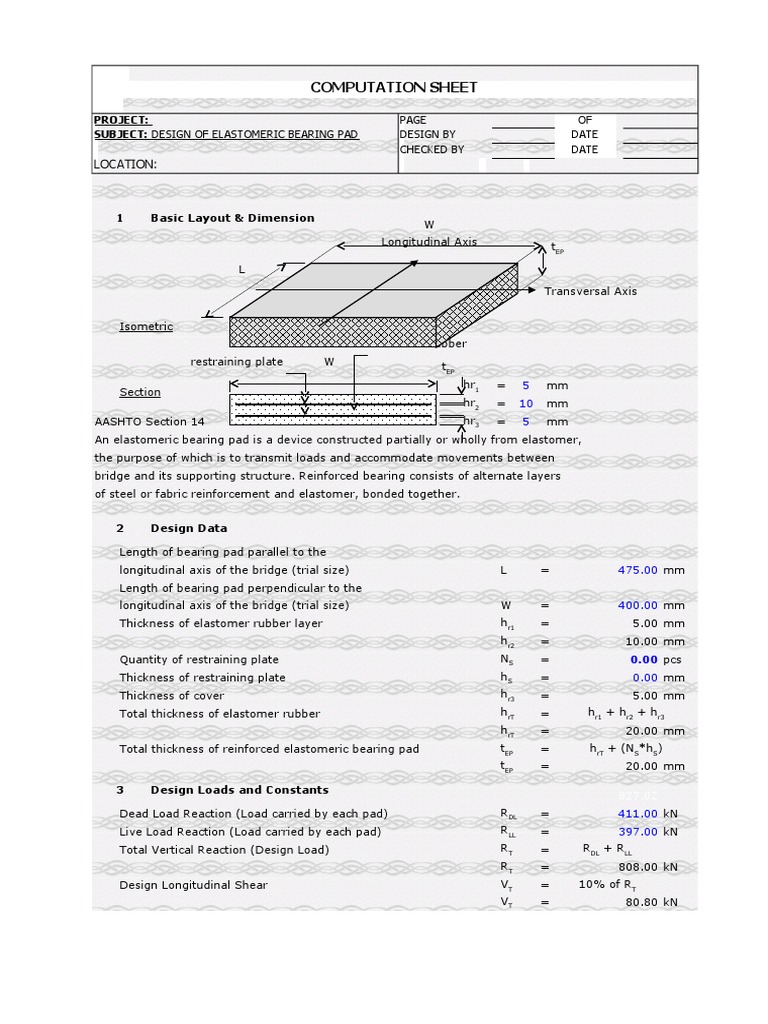 Design of Bearing Pad | PDF | Stress (Mechanics) | Deformation ...