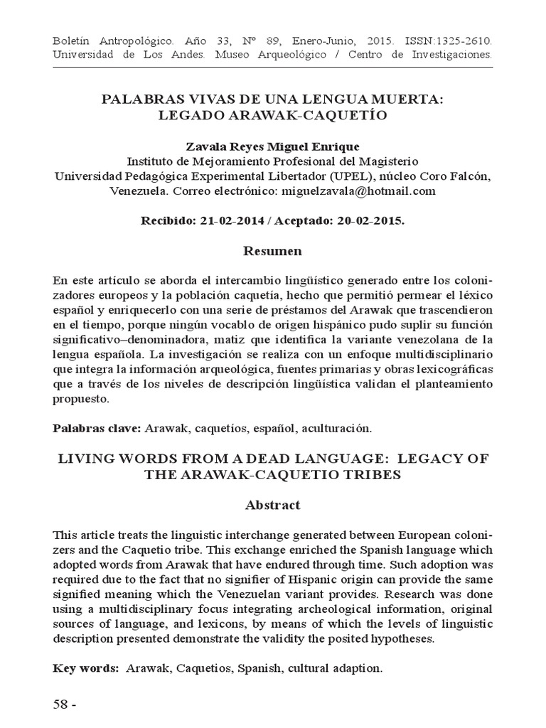 Palabras Vivas de Una Lengua Muerta | PDF | Venezuela | Lengua española