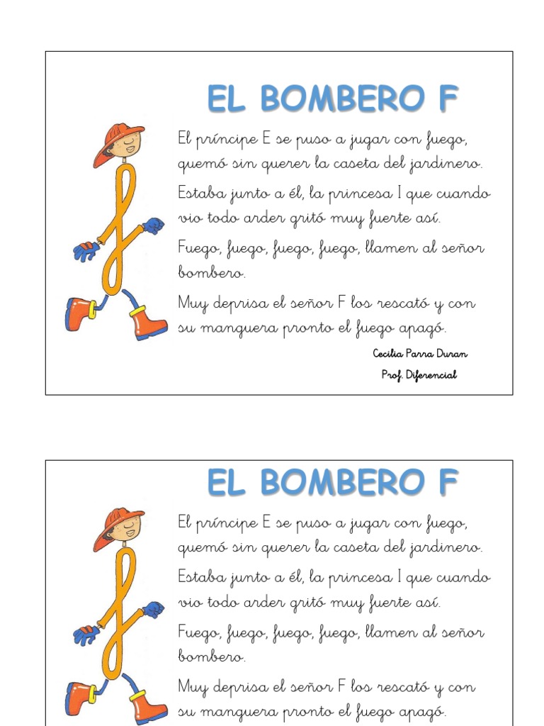 Lectura Infantil: El Bombero F | PDF