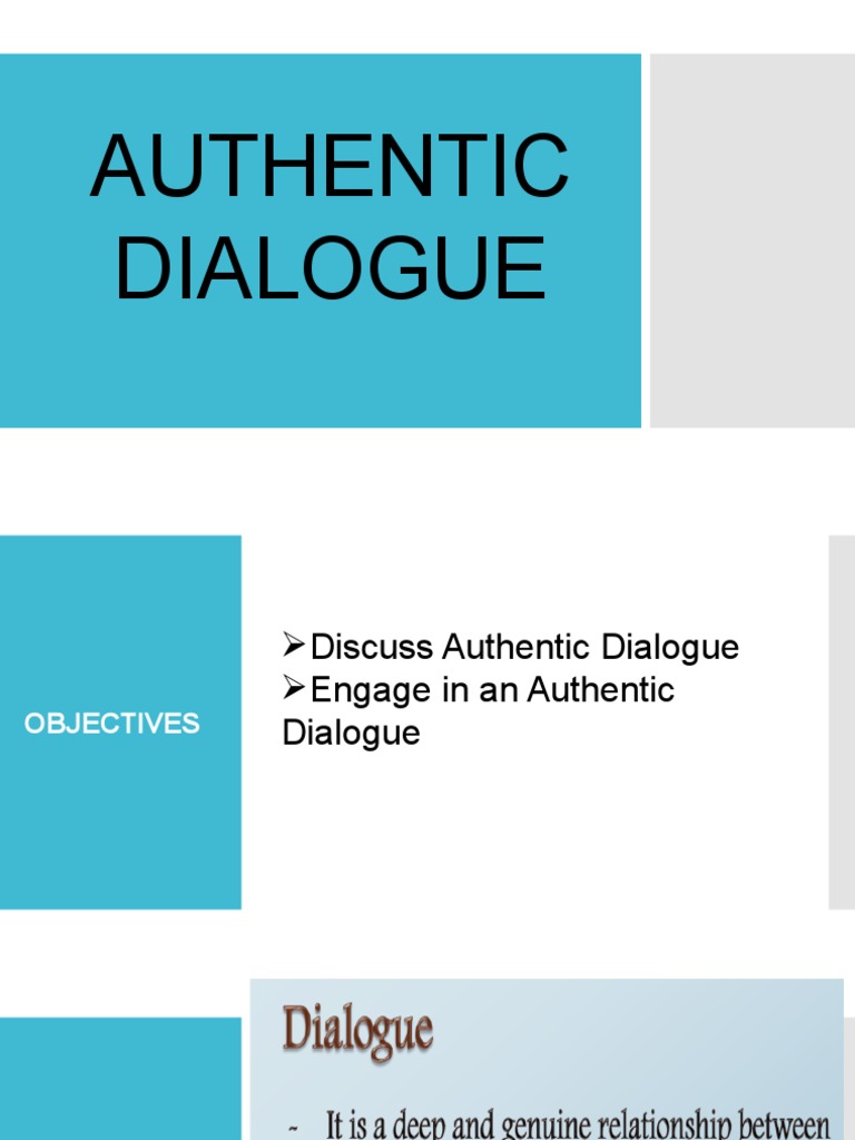 Authentic Dialogue | Download Free PDF | Dialogue | Conversation