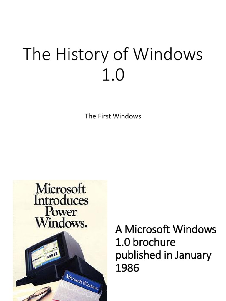 The History of Windows 1.0 | PDF
