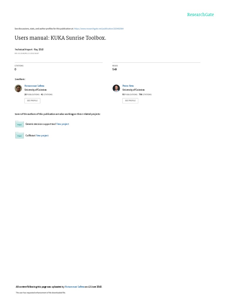 KUKA Sunrise Toolbox PDF | PDF | Matlab | Angle