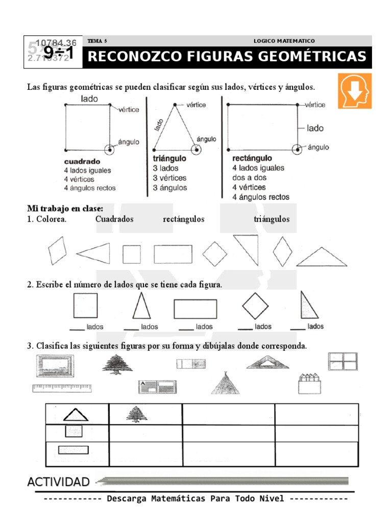 Actividades de Figuras Geométricas 2° Grado | PDF | Métodos y ...