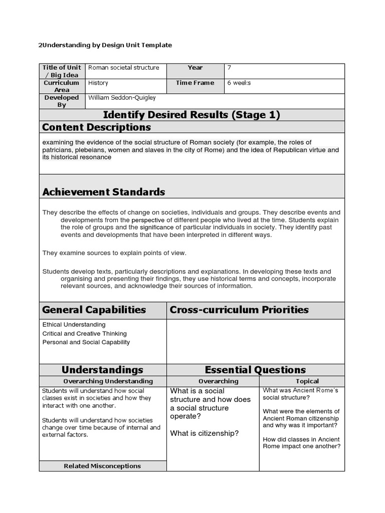 Hass Year 7 Unit Plan and Lesson Sequence | PDF | Curriculum | Ancient Rome
