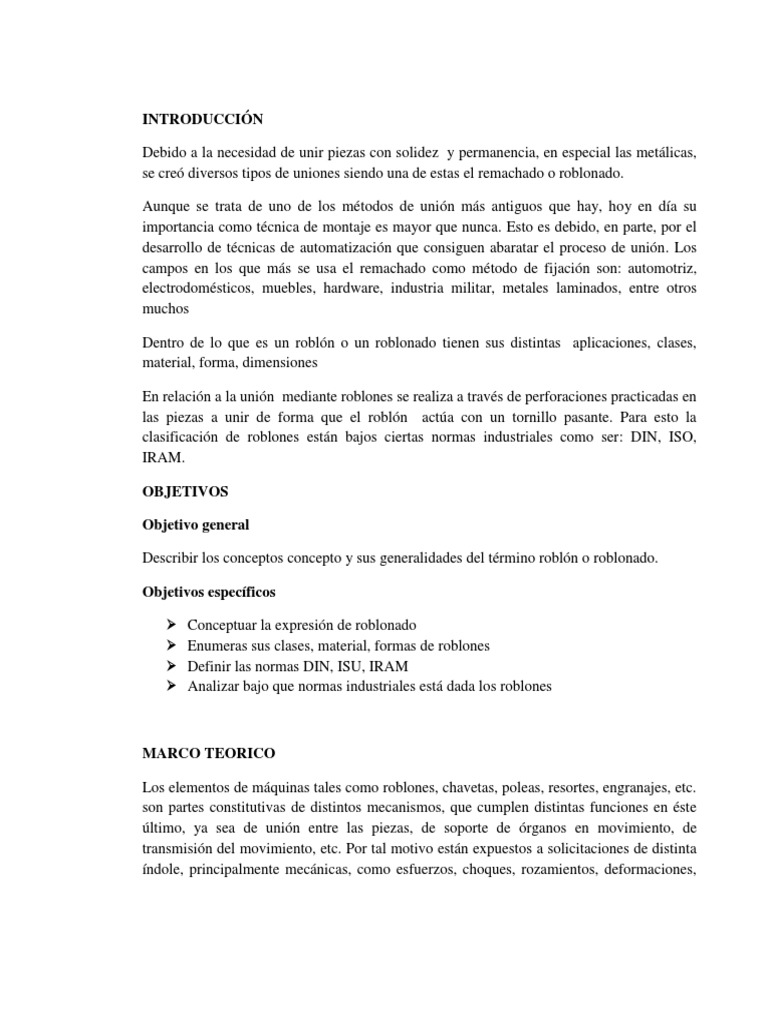 Remaches o Roblones | PDF | Remache | Aluminio