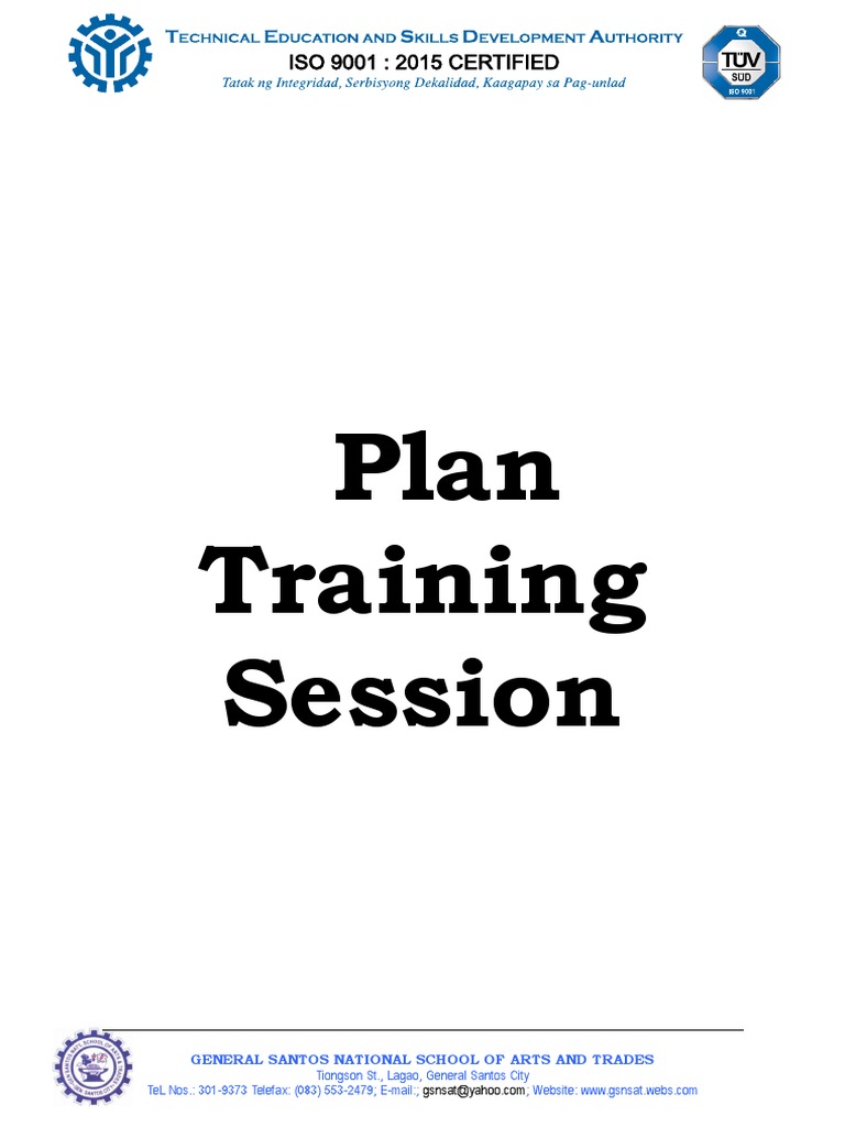 Plan Training Session Sample | PDF | Competence (Human Resources ...