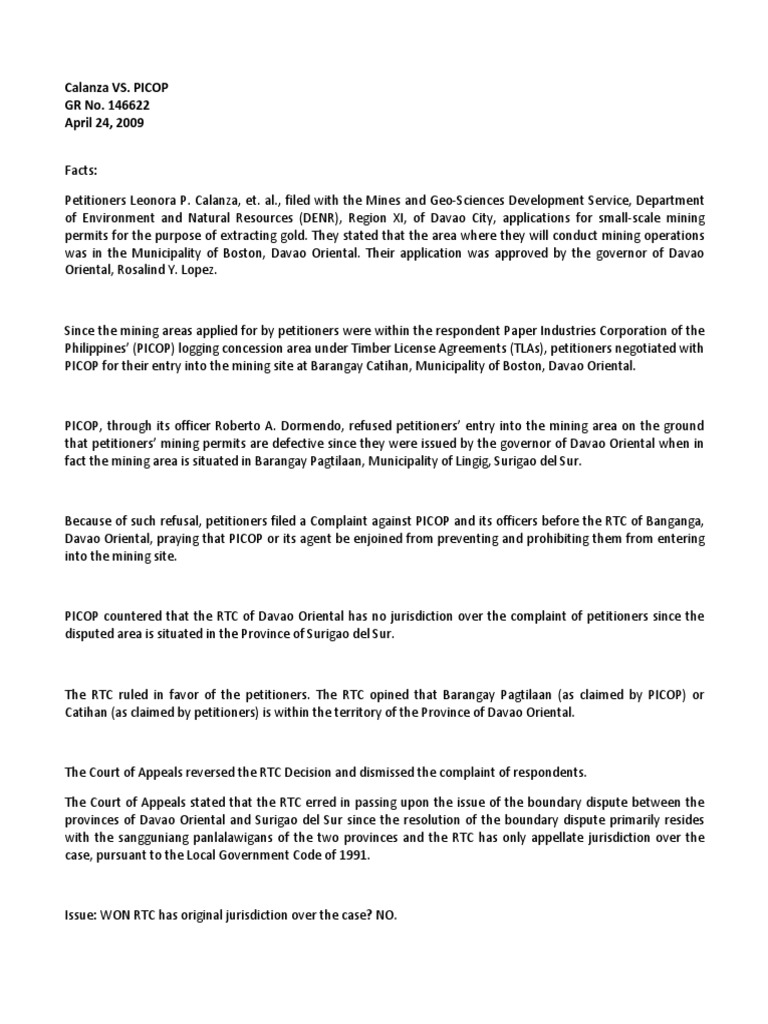 Calanza vs. Picop | PDF | Judgment (Law) | Jurisdiction