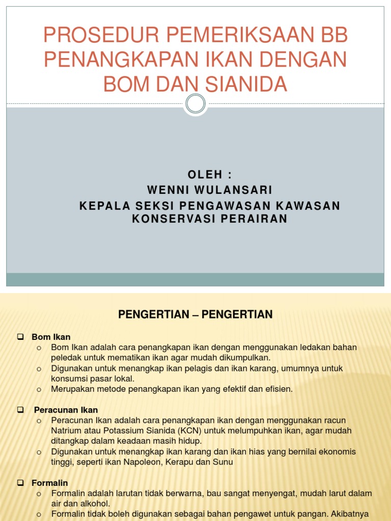 Prosedur Pemeriksaan BB Penangkapan Ikan Dengan Bom Dan Sianida | PDF ...