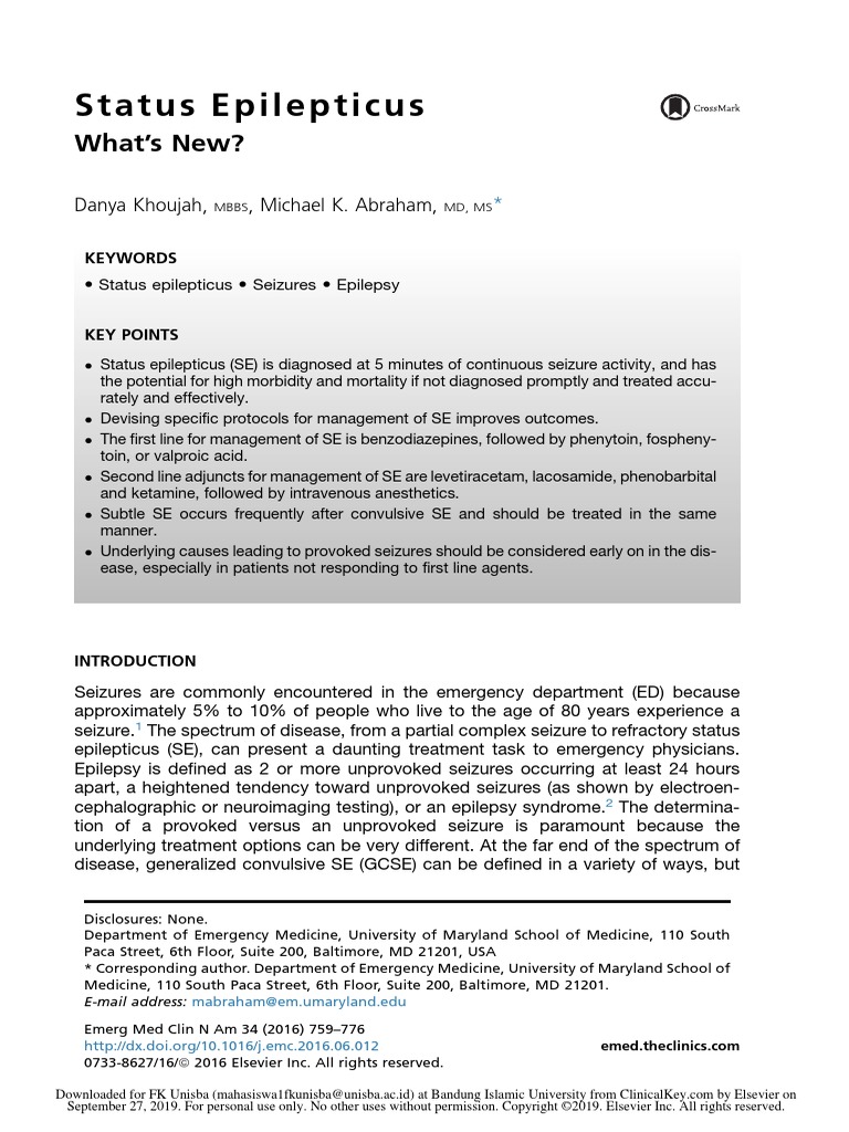 Status Epilepticus PDF | PDF | Midazolam | Benzodiazepine