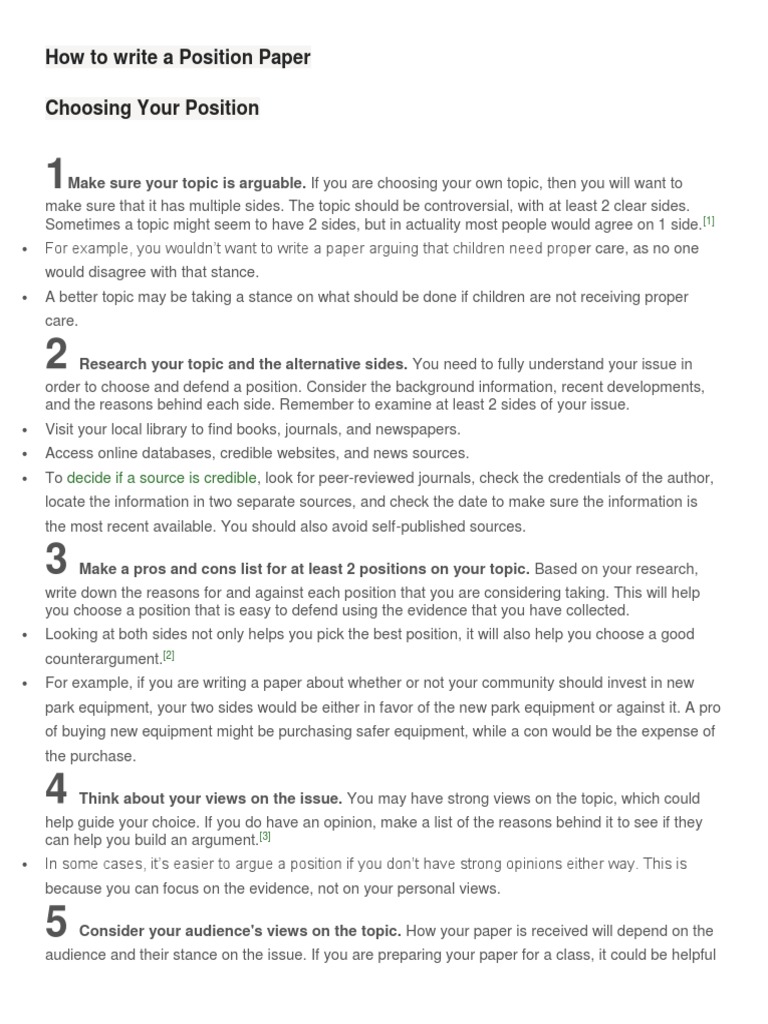 How To Write A Position Paper | Download Free PDF | Newspapers ...