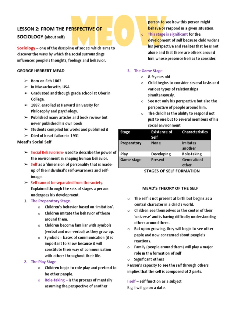 Understanding the Development of Self: A Summary of Mead's Theory of ...