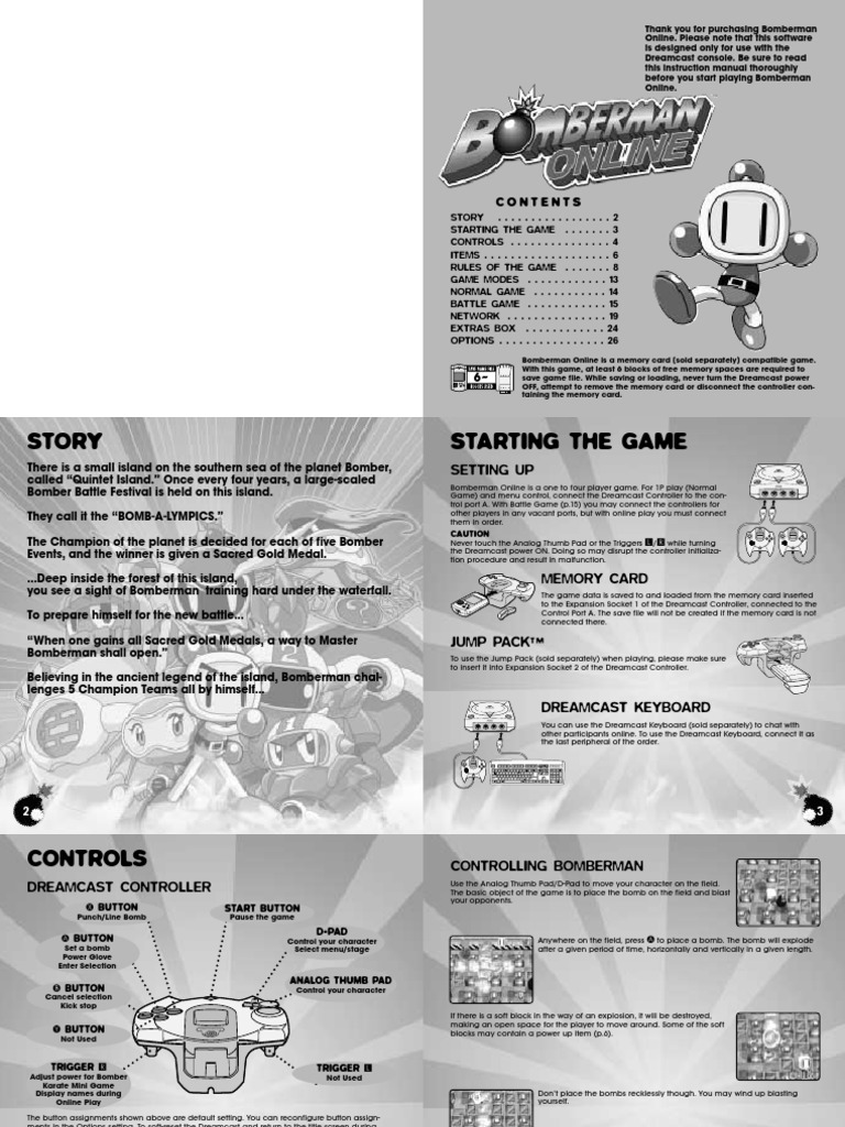 Bomberman DC Manual PDF | PDF | Bomb | Computing And Information Technology