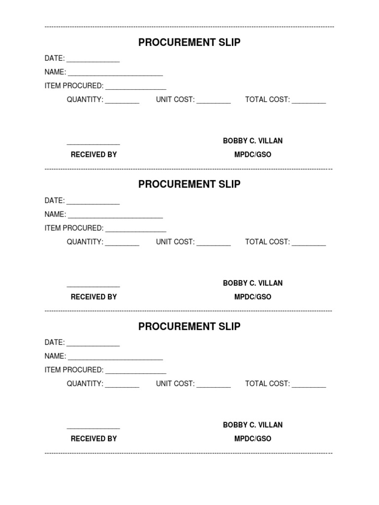 Procurement Slip | PDF