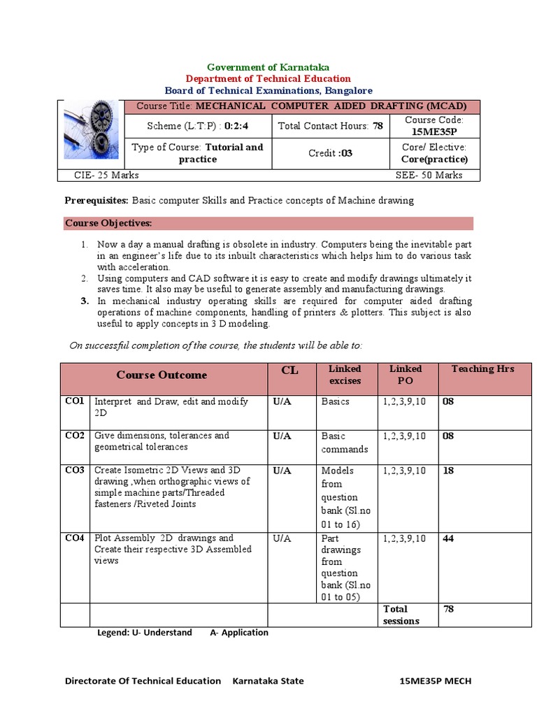 Board of Technical Examinations, Bangalore | PDF | Technical Drawing ...