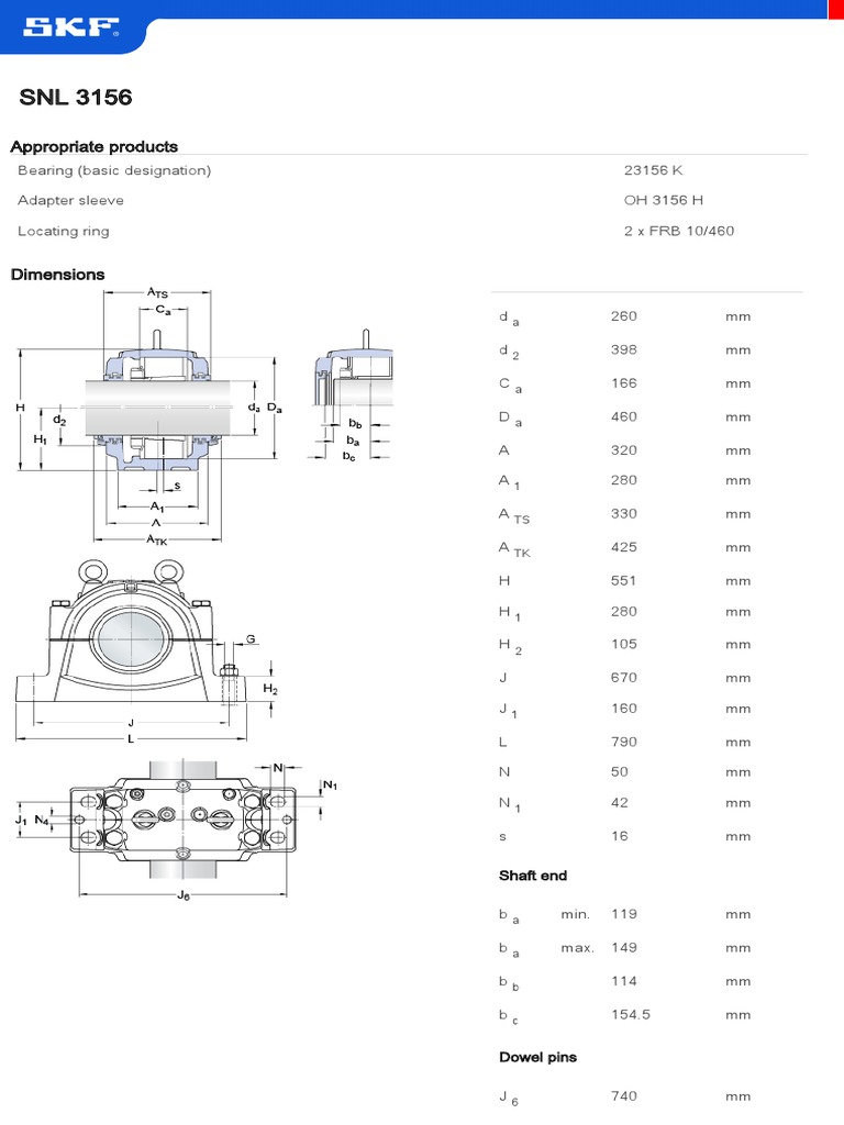 Bearing SKF SNL 3156 | PDF | Mechanical Engineering | Machines