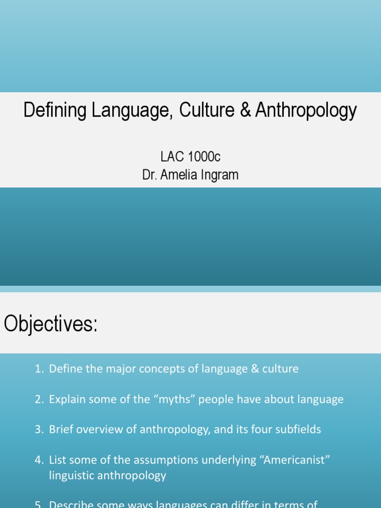 Week 2-Intro To Language Culture and Anthro | PDF | Anthropology ...