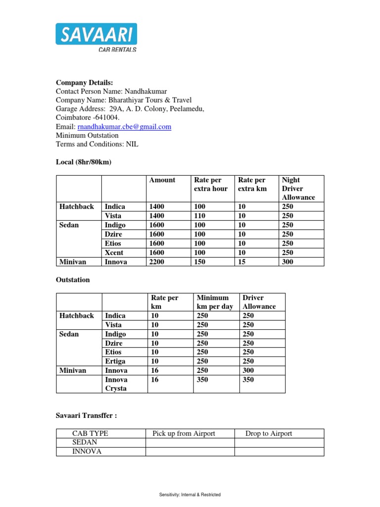 Transporter Rate Template | PDF | Hatchbacks | Motor Vehicle
