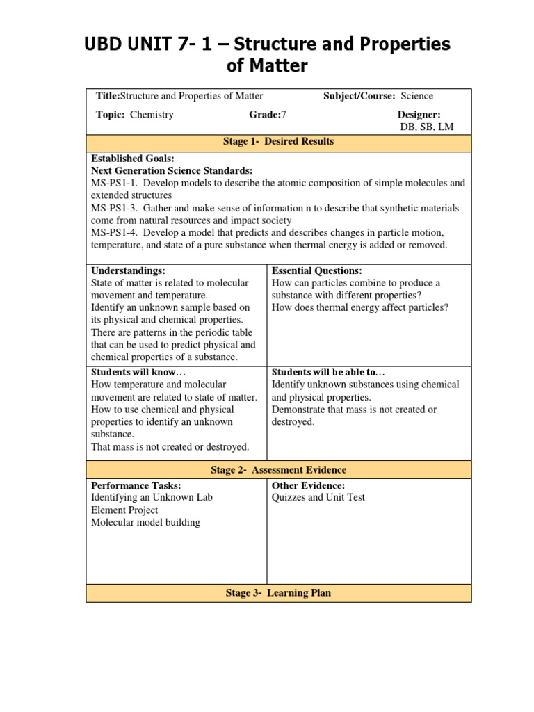 Structure and Properties of Matter Unit | PDF | Plate Tectonics | Genetics