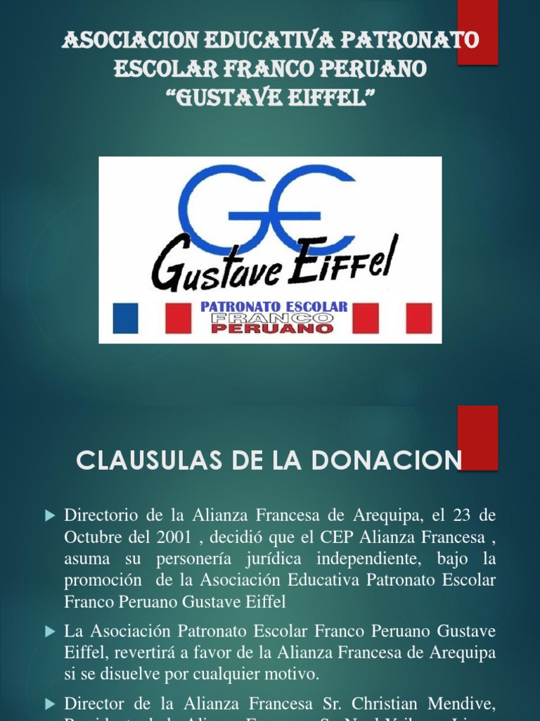 Asociación Educativa Patronato Escolar Franco Peruano Gustave Eiffel ...