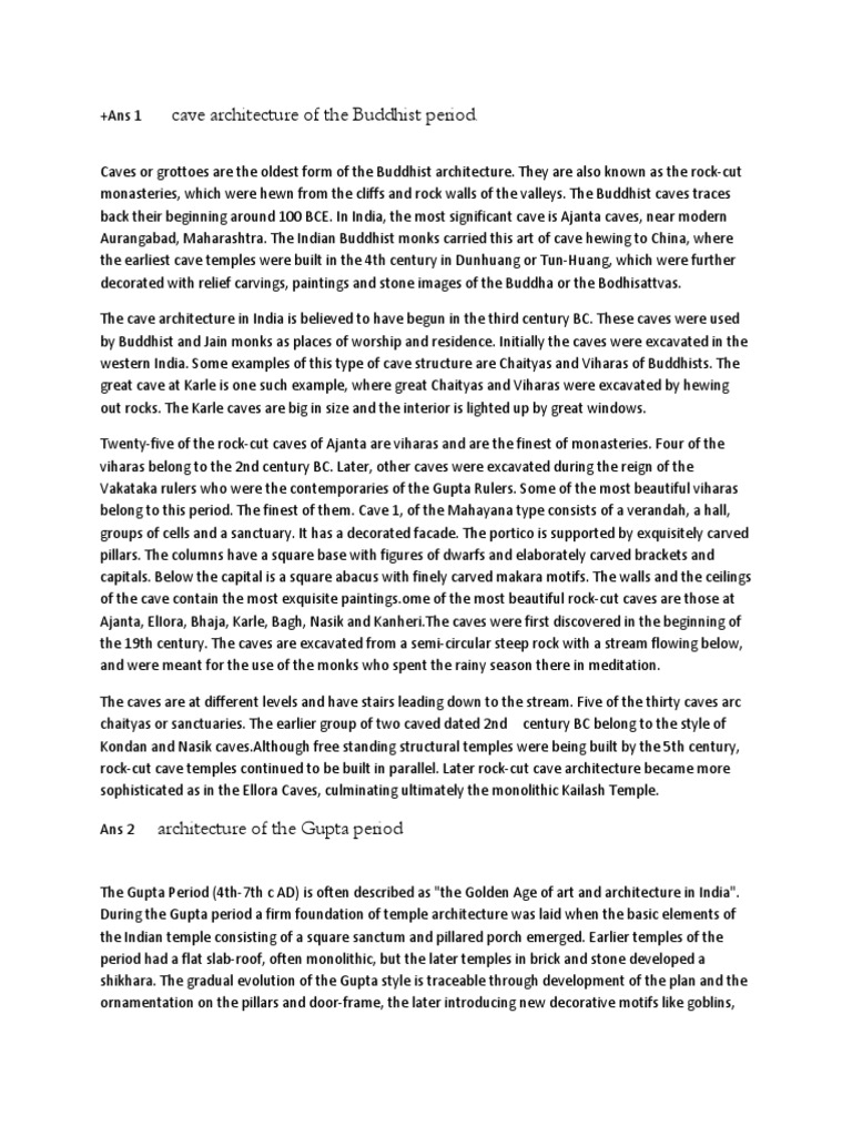 History of Architecture Notes On Indian History | PDF | Gothic ...