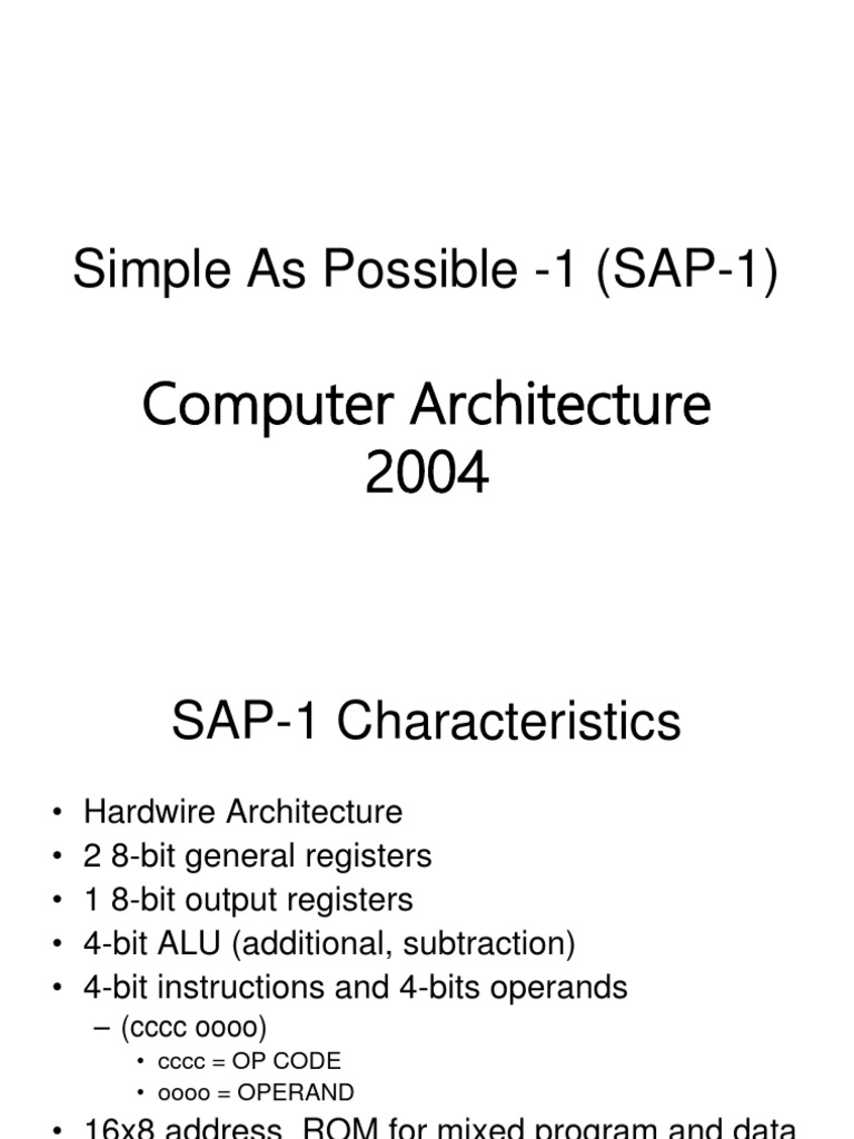 Sap 1 | PDF | Digital Electronics | Computer Architecture
