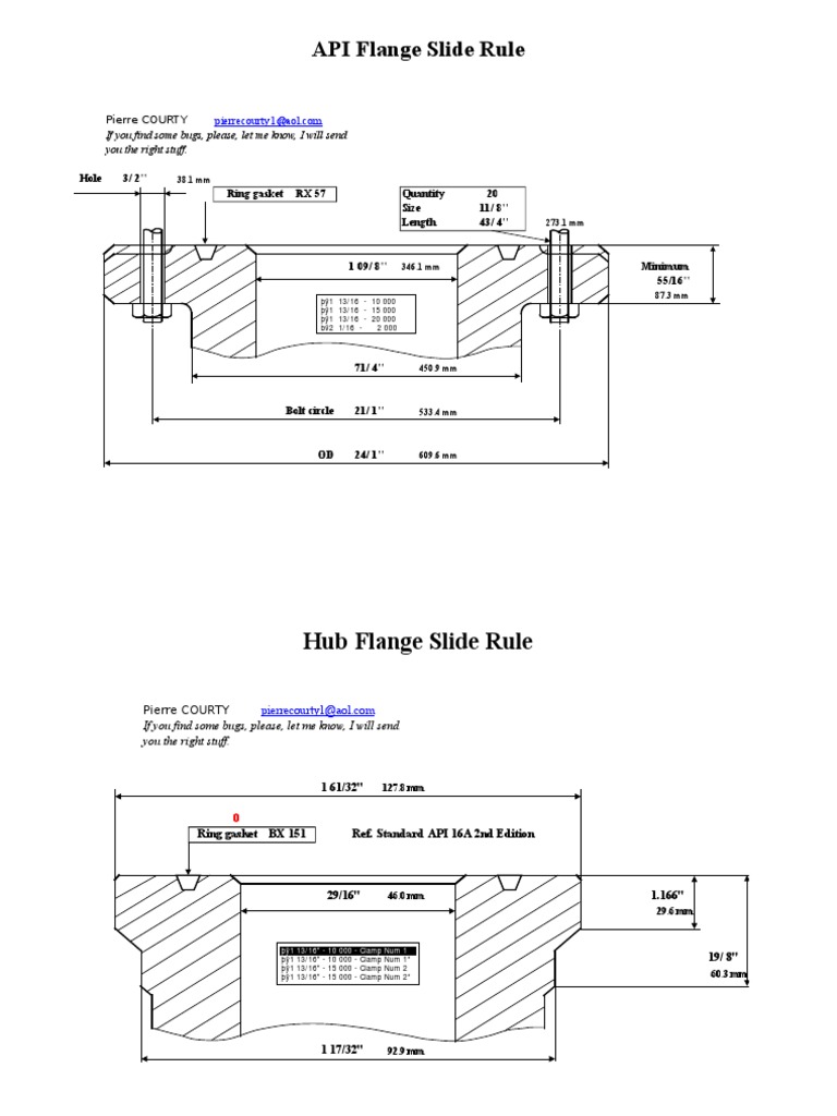 API Flange Slide Rule Specifications | PDF | Metalworking | Mechanical ...