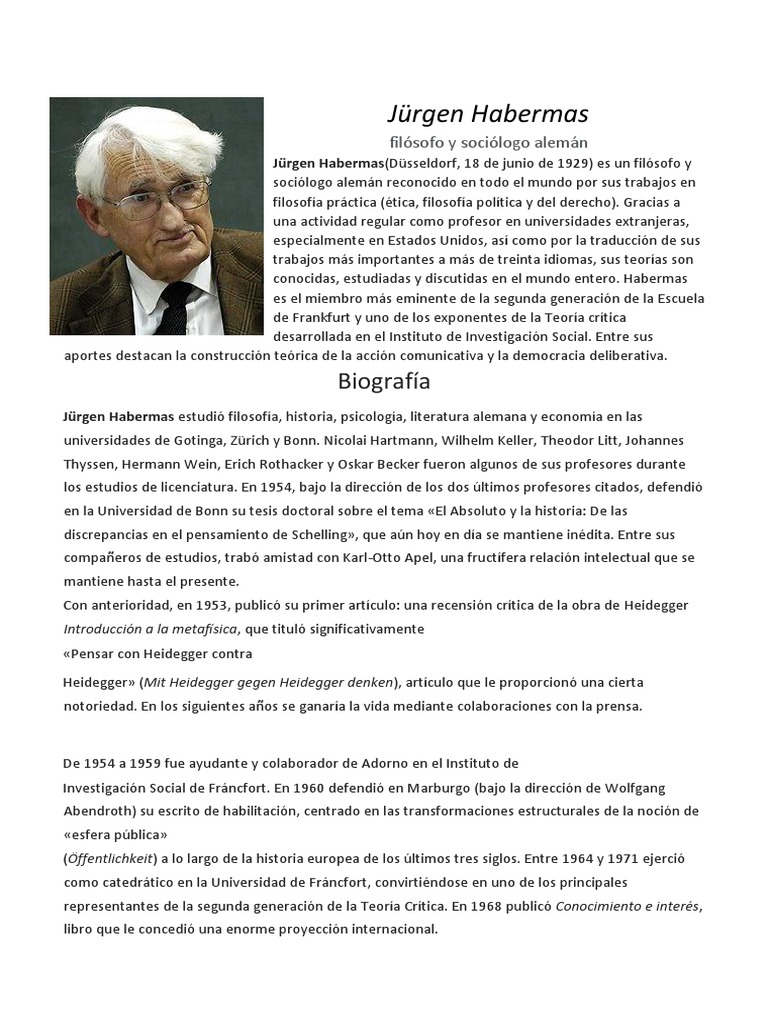 Jürgen Habermas | PDF | Jürgen Habermas | Filosofía contemporánea