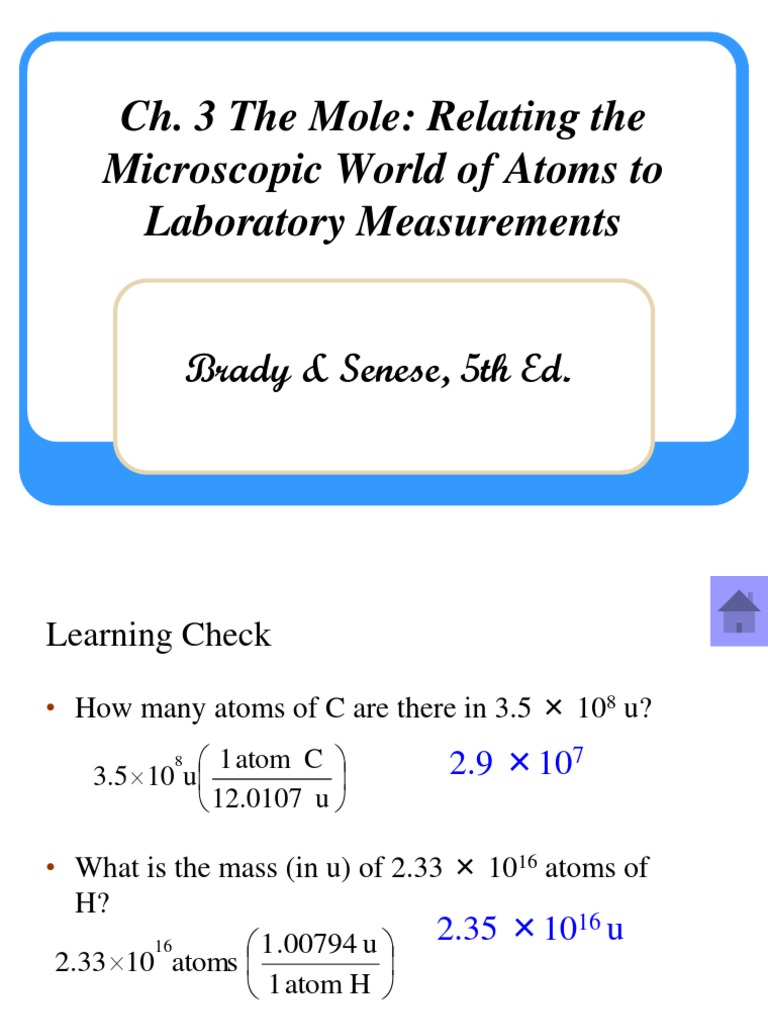 Ch03 The Mole | PDF | Mole (Unit) | Chemical Compounds