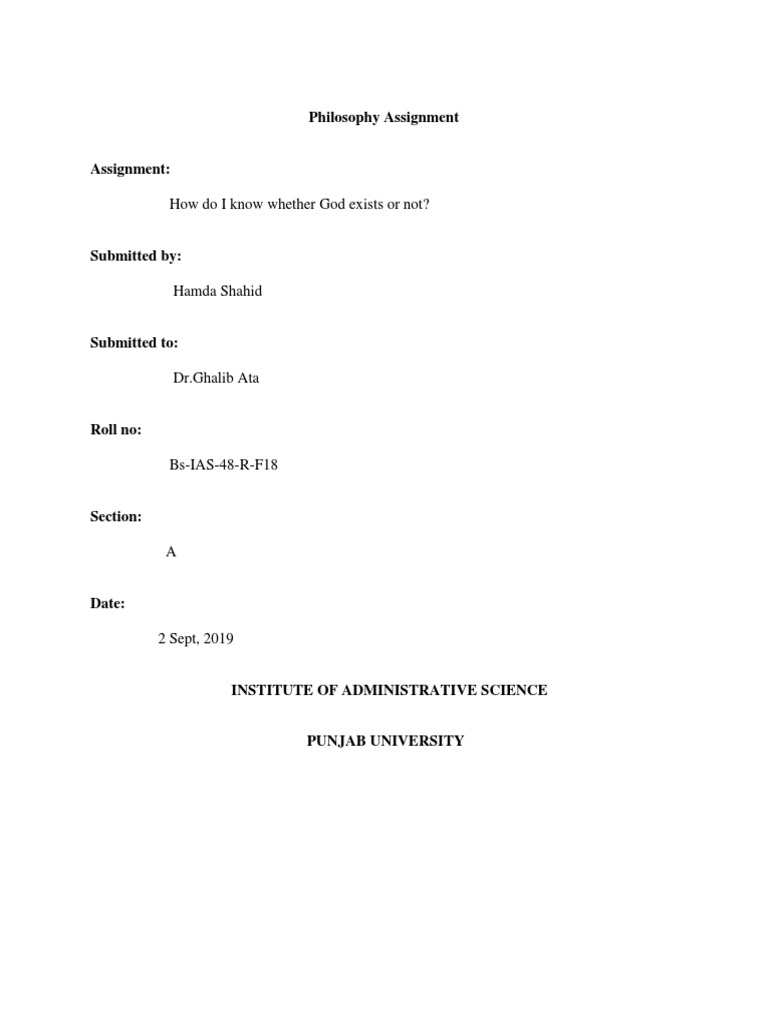 Philosophy Assignment