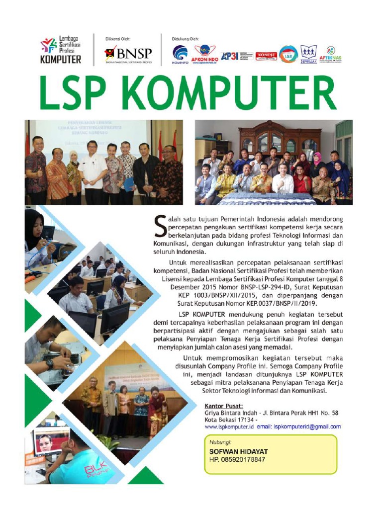 Company Profil Lsp Komputer 2019 Pa Opan Pdf 0176