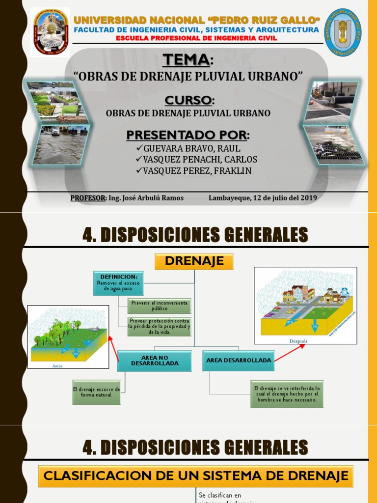 Sistemas de drenaje pluvial urbano: conceptos básicos y tipos de proyectos | PDF ...