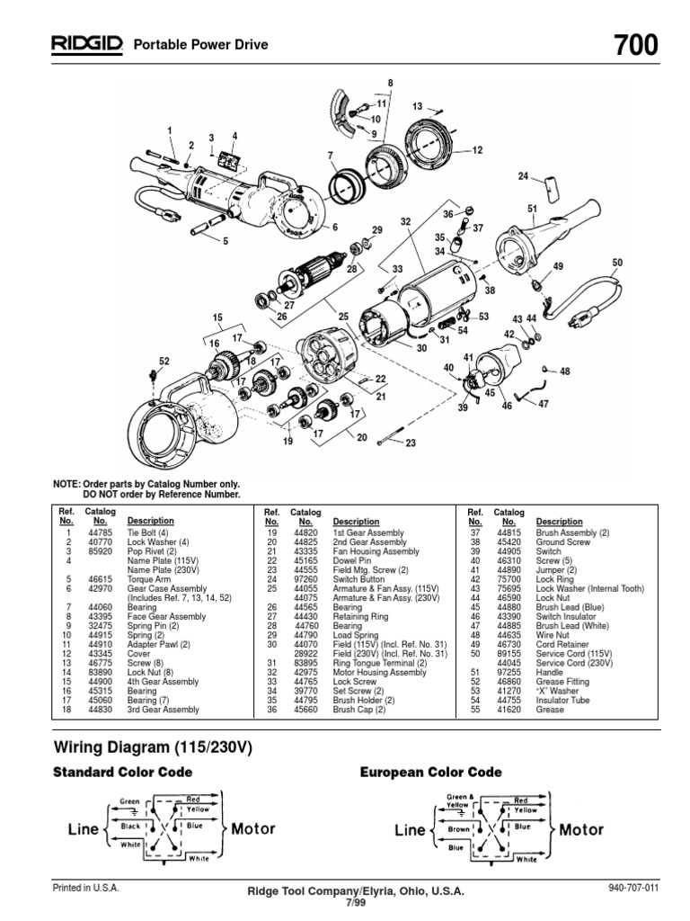 Ridgid 700 Diagrama Electrico PDF | PDF | Screw | Equipment