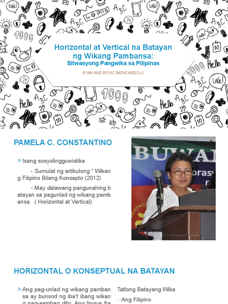 Horizontal at Vertical Na Batayan NG Wikang Pambansa | PDF
