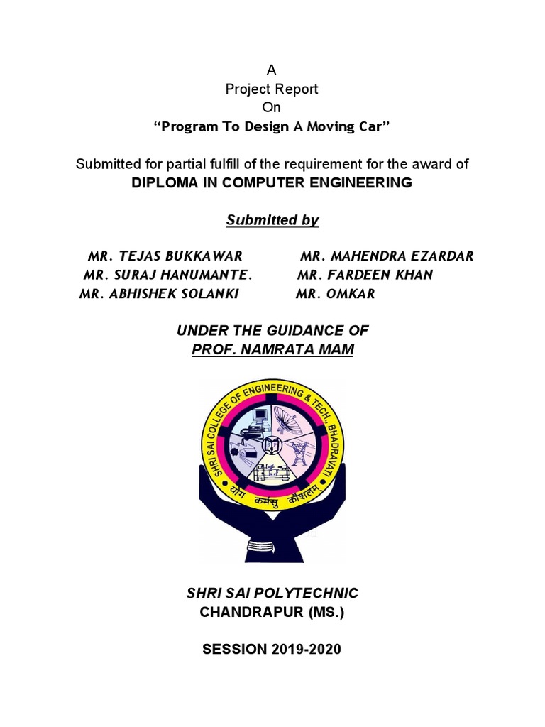 Moving Car Design Project Report | PDF