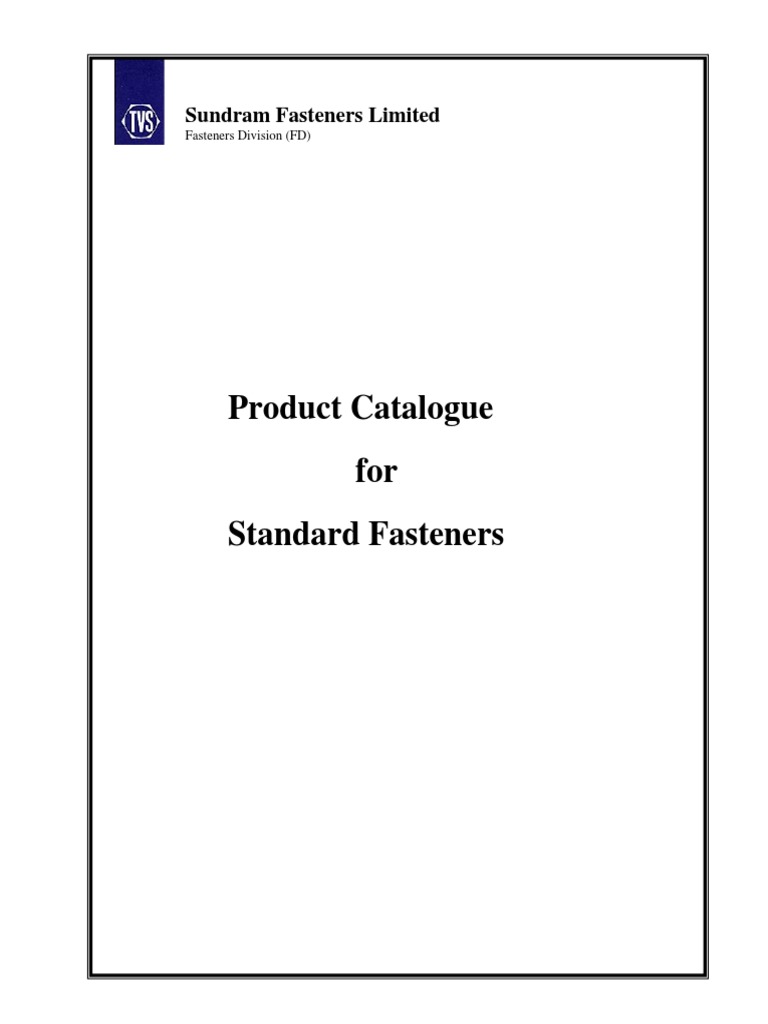 Sundram Fasteners Product Catalogue | PDF | Screw | Equipment
