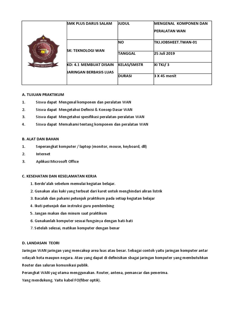 Tugas Mengenal Komponen & Peralatan WAN | PDF