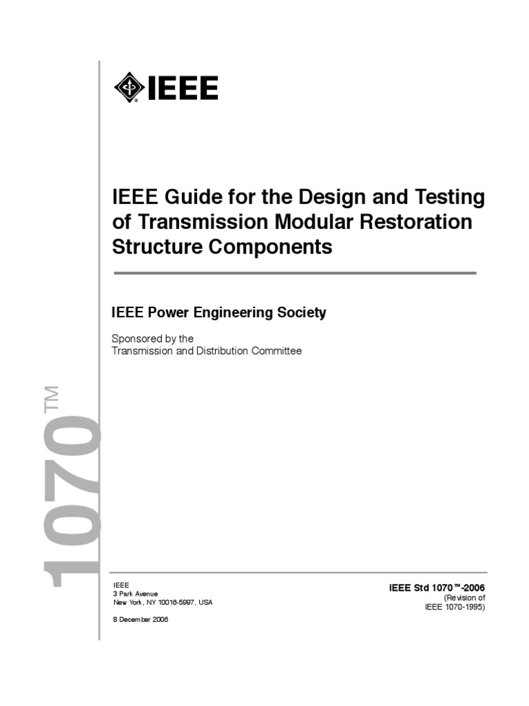 IEEE 1070-2006 Guide For The Design and Testing of Transmission Modular ...
