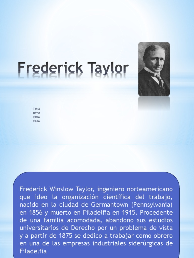 Frederick Taylor | PDF | Ingeniería | Science