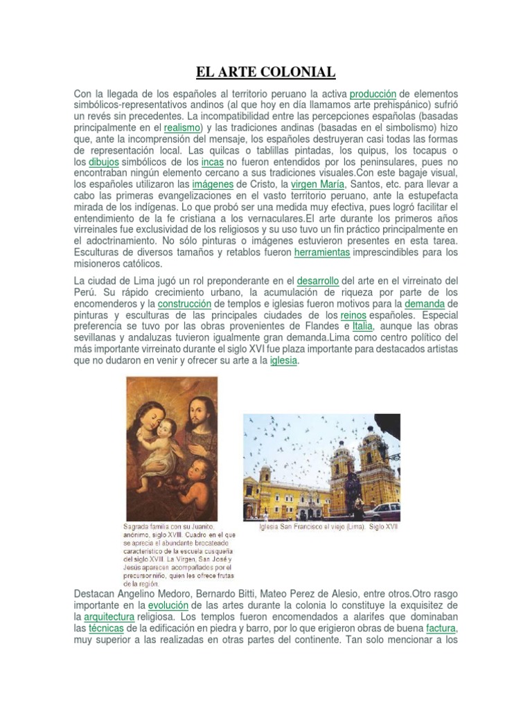 Evolución del Arte Colonial Peruano | PDF | Barroco | Perú